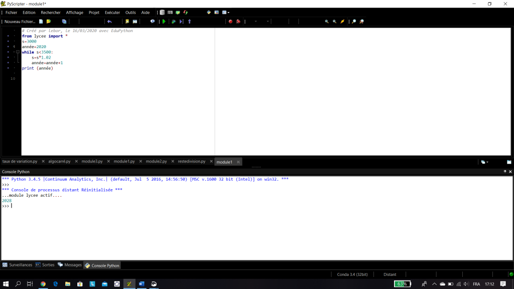 2.Algorithmique et programmation.Exercices. – Math'O karé